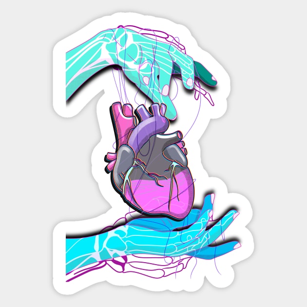 Handle With Care Heart Heart Sticker Teepublic